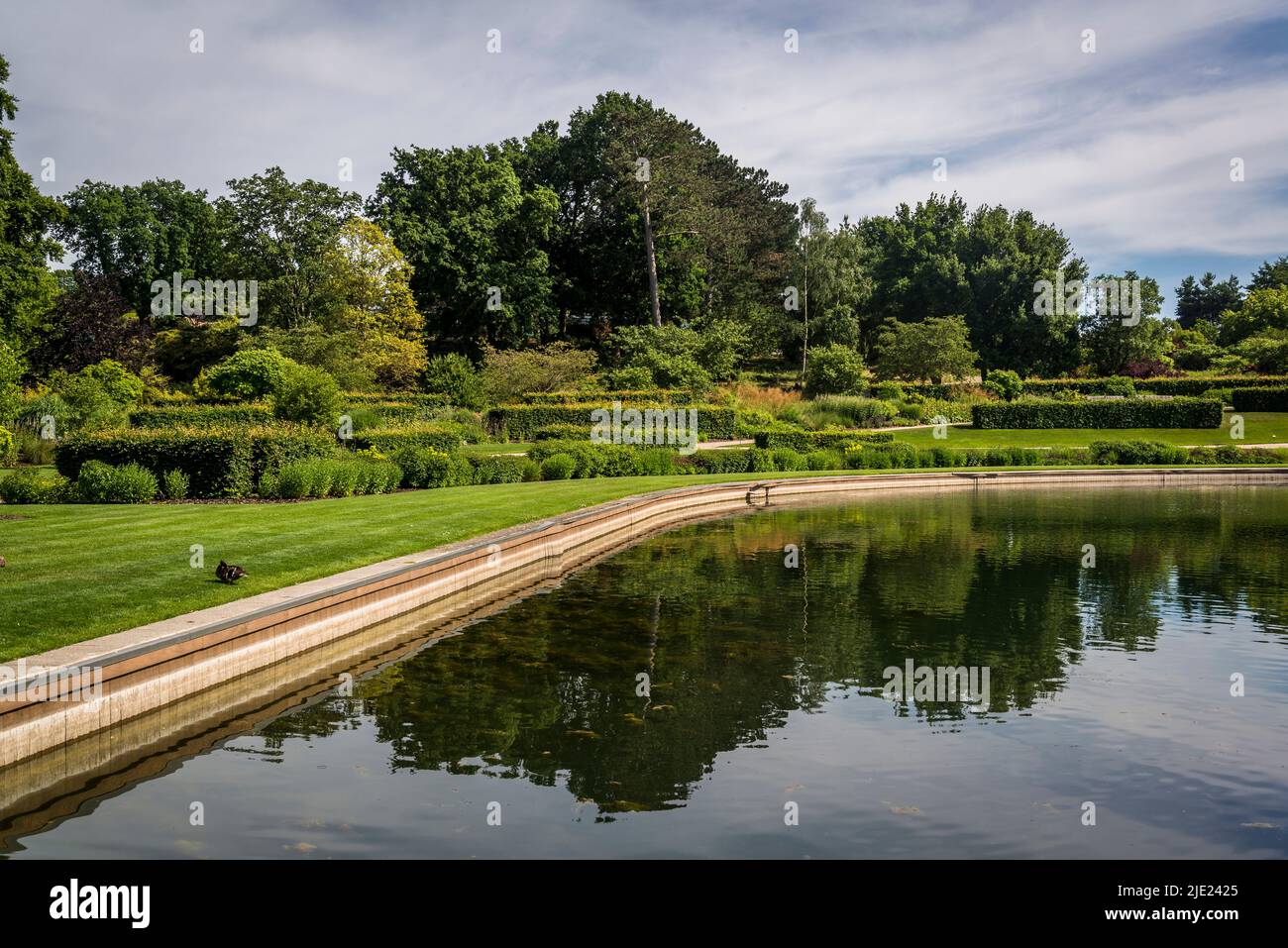 Glasshouse pond, RHS Wisley Gardens, Surrey, England, UK Stock Photo ...