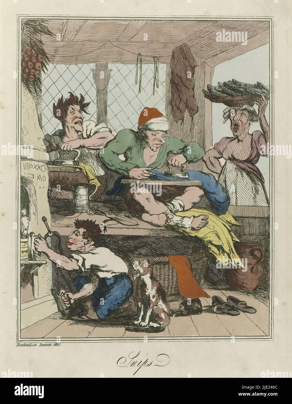 Snips (title on object), Tailor's workshop. Stringers at work., after ...