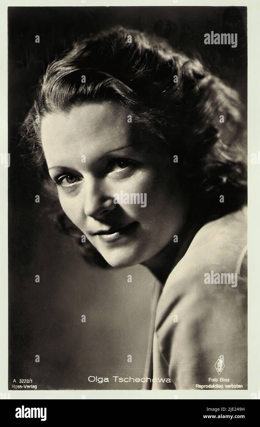 Portrait of Olga Tschechova - German Third Reich movie star Stock Photo ...