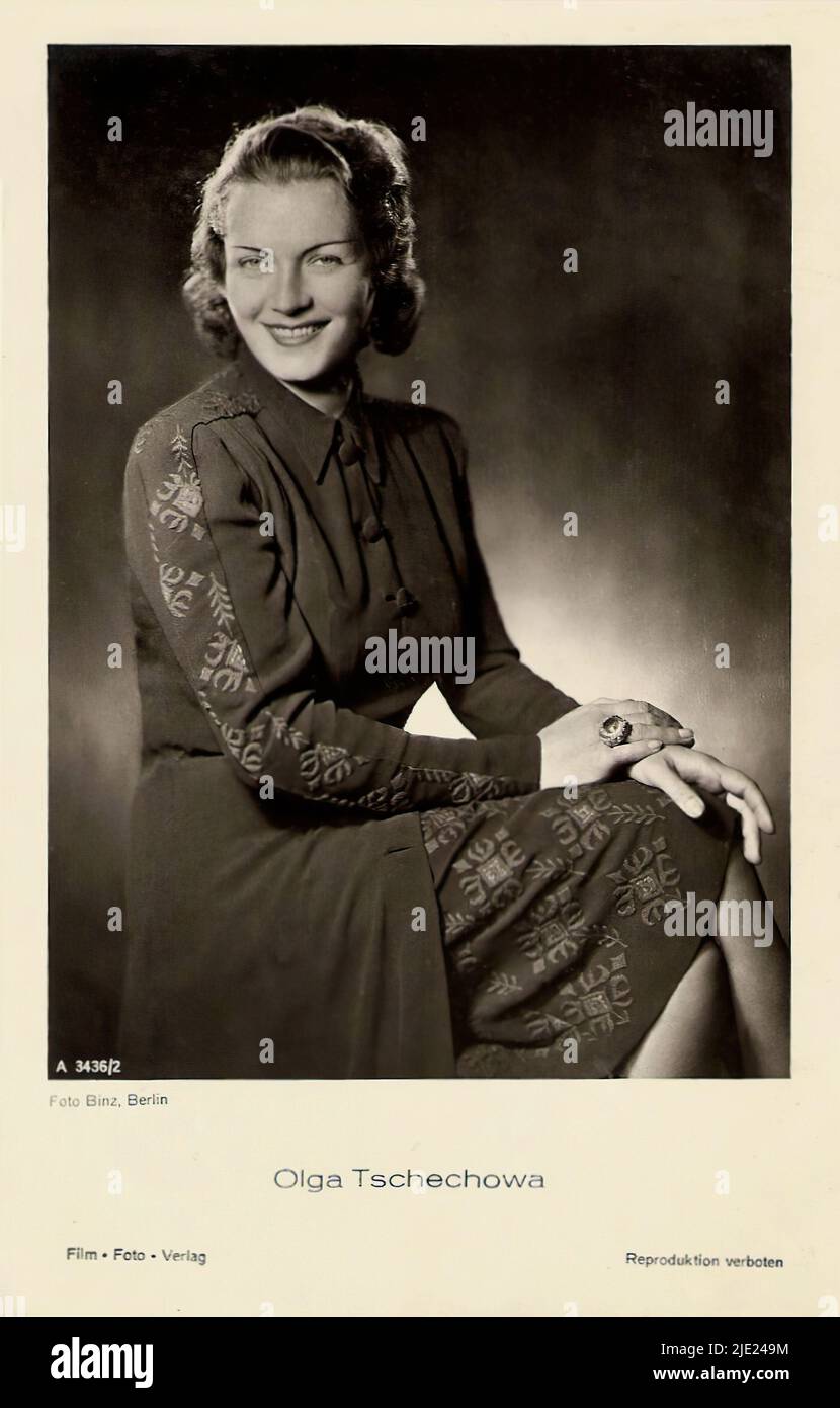 Portrait of Olga Tschechowa 001 - German Third Reich movie star Stock ...