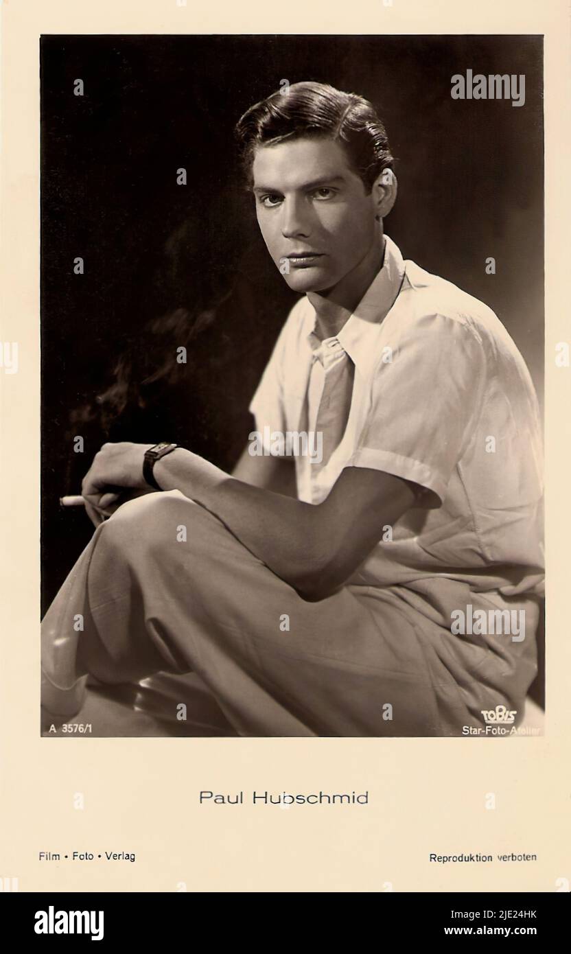 Portrait of Paul Hubschmid - German Third Reich movie star Stock Photo ...