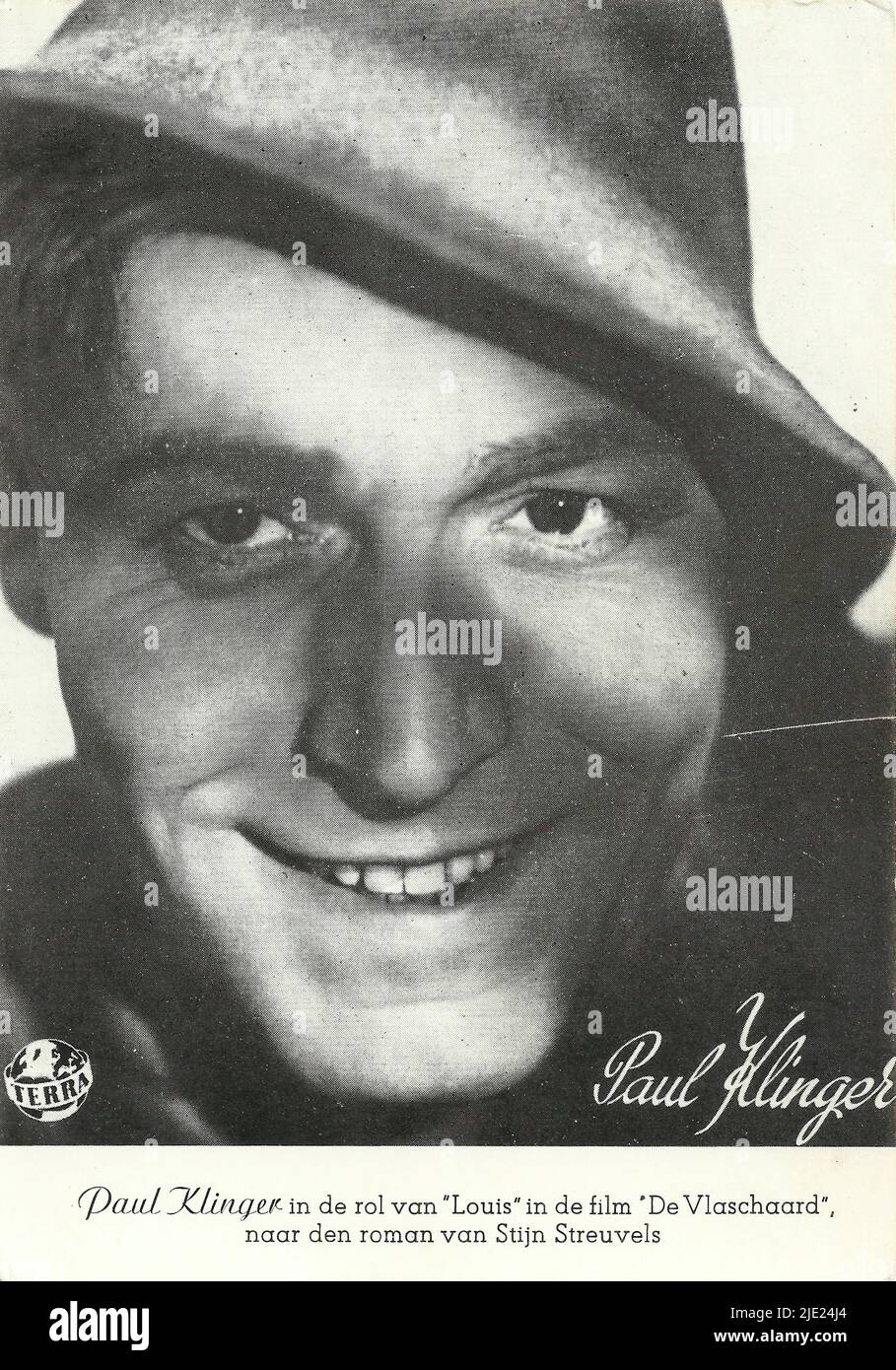 Portrait of Paul Klinger in De Vlaschaard (1943) - German Third Reich movie star Stock Photo - Alamy