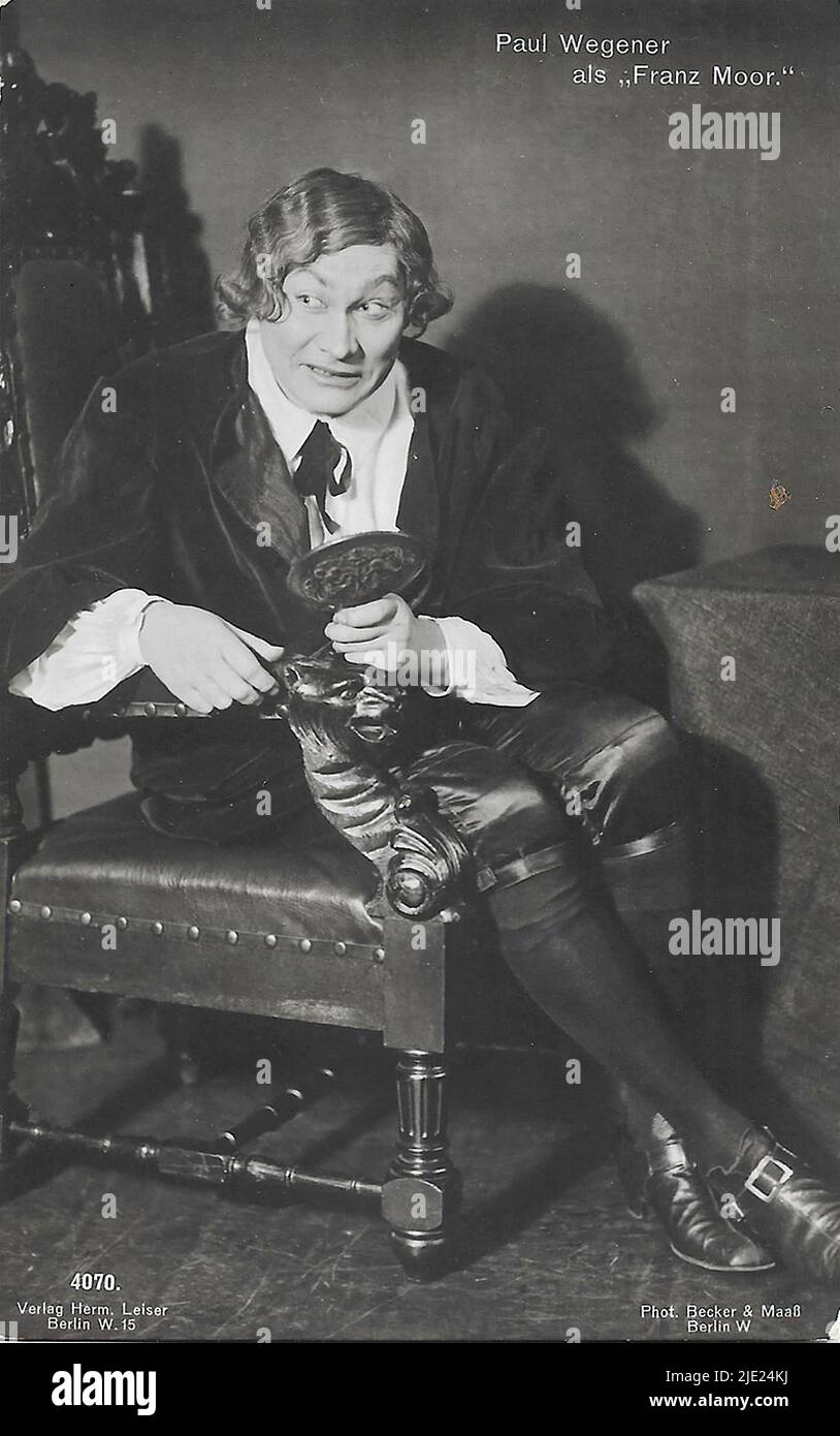 Portrait of Paul Wegener as Franz Moor - German weimar era cinema (1918 ...