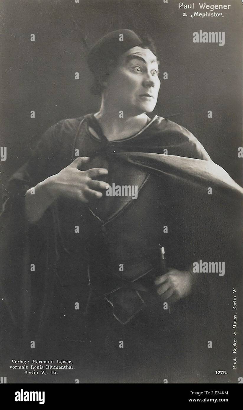 Portrait of Paul Wegener as Mephisto - German weimar era cinema (1918 - 1935 Stock Photo - Alamy