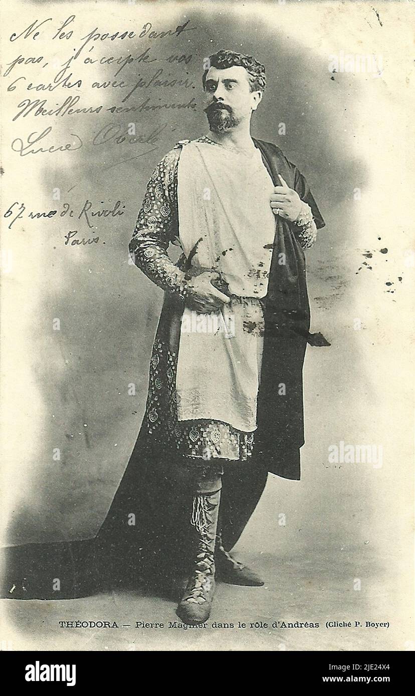 Portrait of Pierre Magnier as Andreas in Théodora - French theatre ...