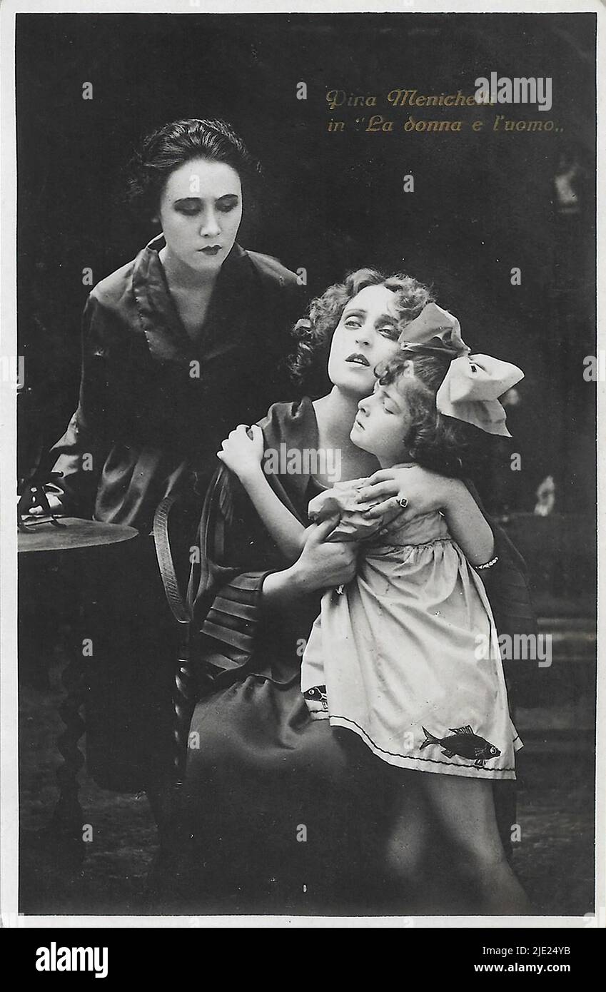 Portrait of Pina Menichelli and Marcella Sabbatini in La donna e l'uomo ...