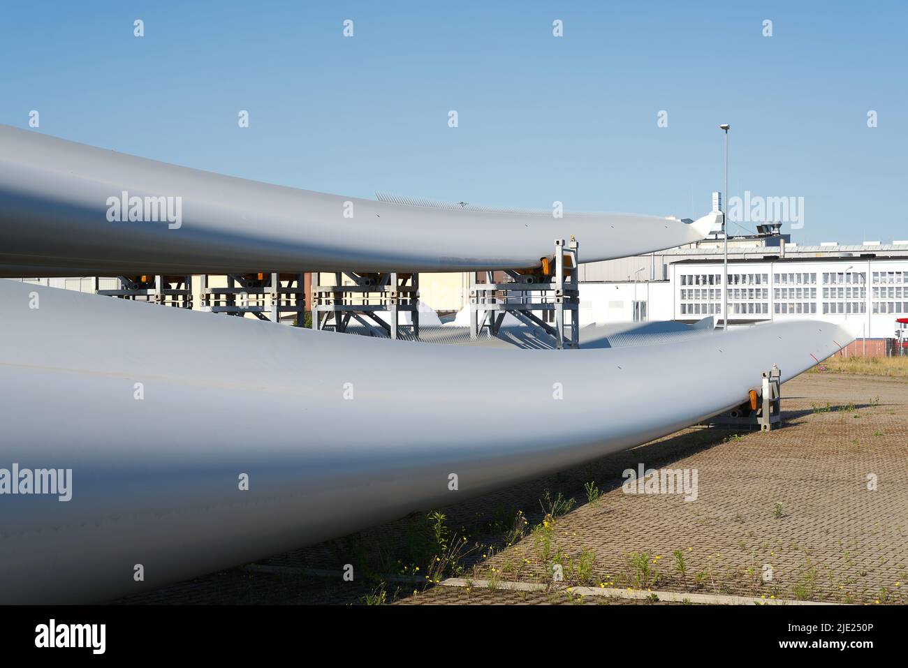 Storage yard for rotor blades of wind turbines of the manufacturer ...