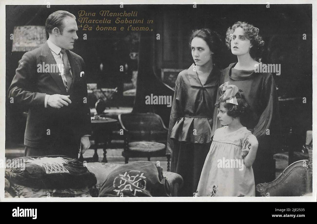 Portrait of Pina Menichelli, Milton Rosmer and Marcella Sabbatini in La ...