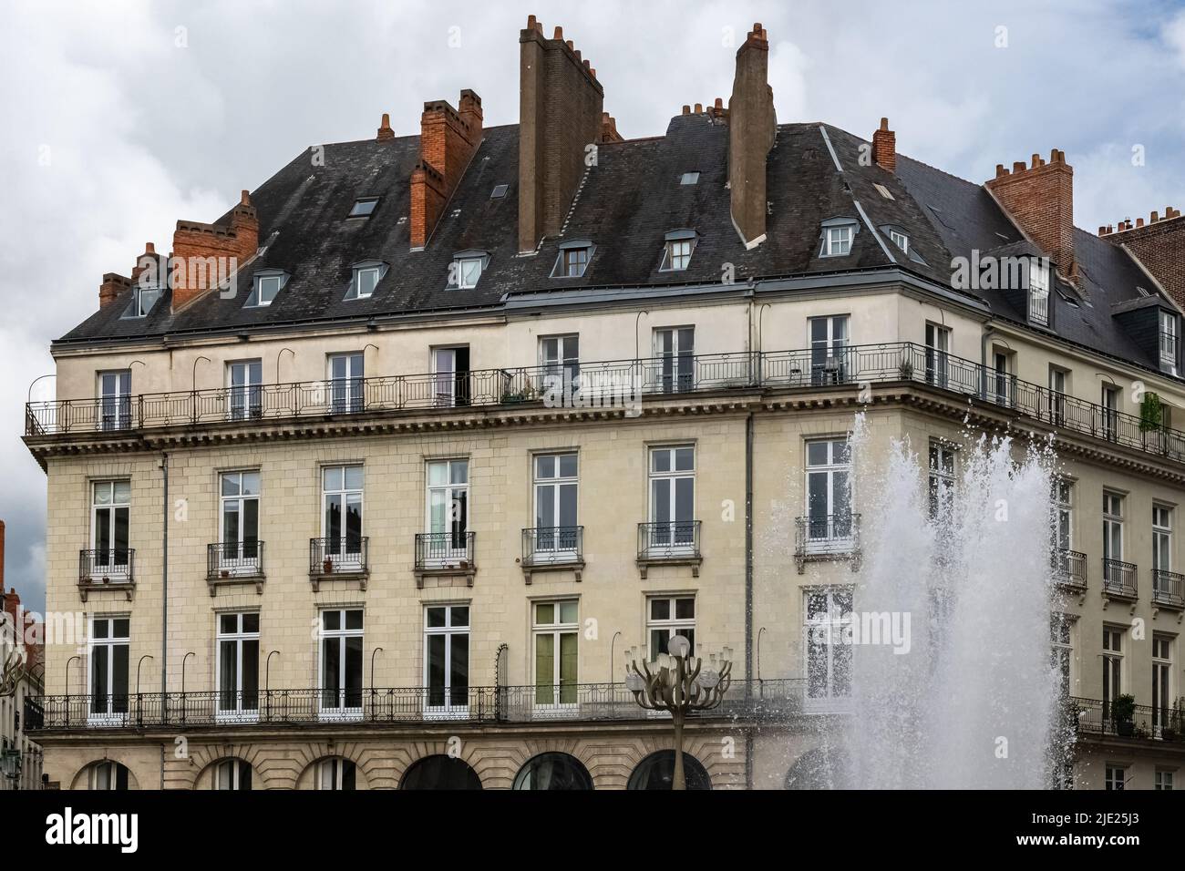 Nantes, beautiful city in France, ancient buildings place Graslin, in ...