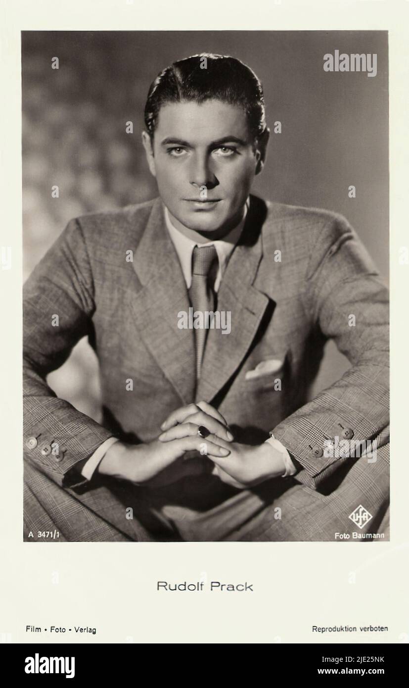 Portrait of Rudolf Prack - German Third Reich movie star Stock Photo ...