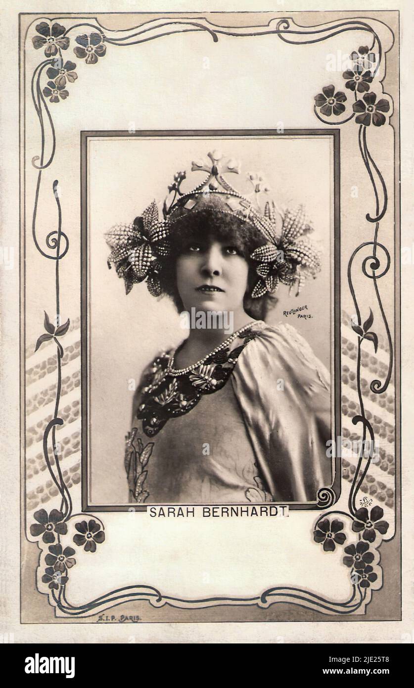Portrait of Sarah Bernhardt 001 - French theatre classic era Stock ...
