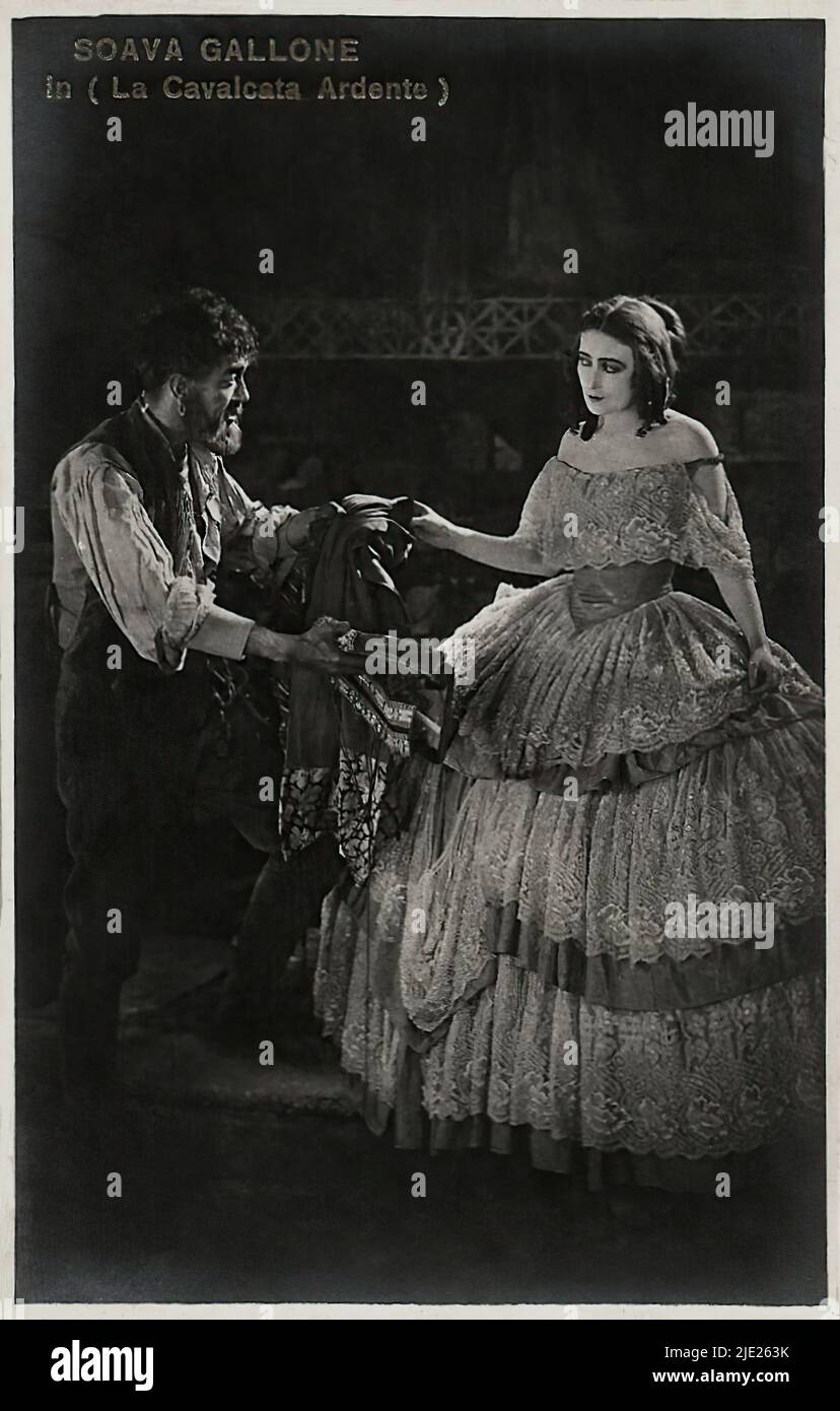 Portrait of Soava Gallone and Raimondo Van Riel in La cavalcata ardente ...