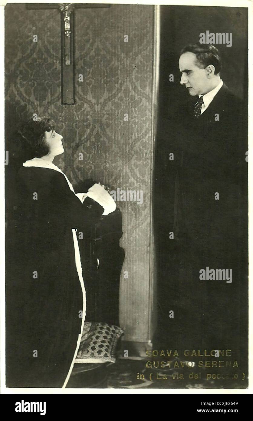 Portrait of Soava Gallone and Gustavo Serena in La via del peccato ...
