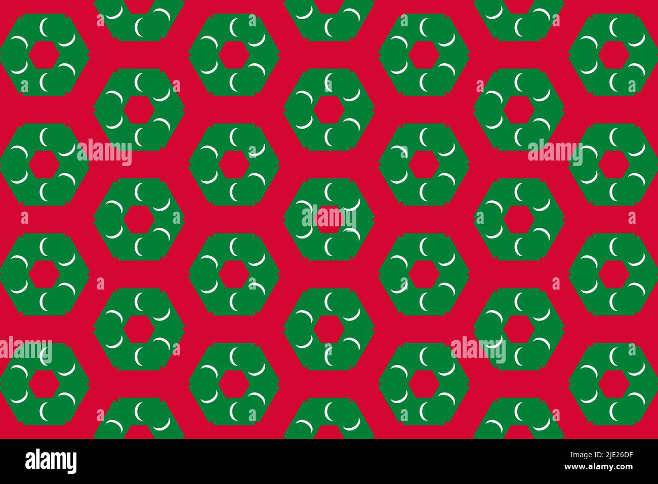 Geometric pattern in the colors of the national flag of Maldives. The ...