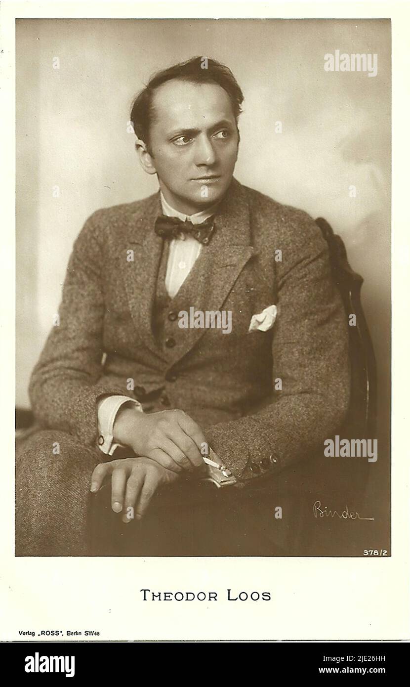 Portrait of Theodor Loos - German weimar era cinema (1918 - 1935 Stock ...