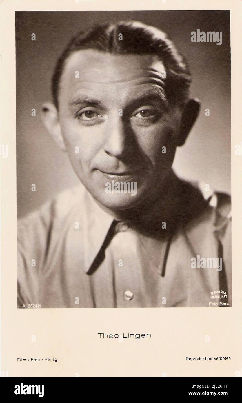 Portrait of Theo Lingen 001 - German Third Reich movie star Stock Photo ...