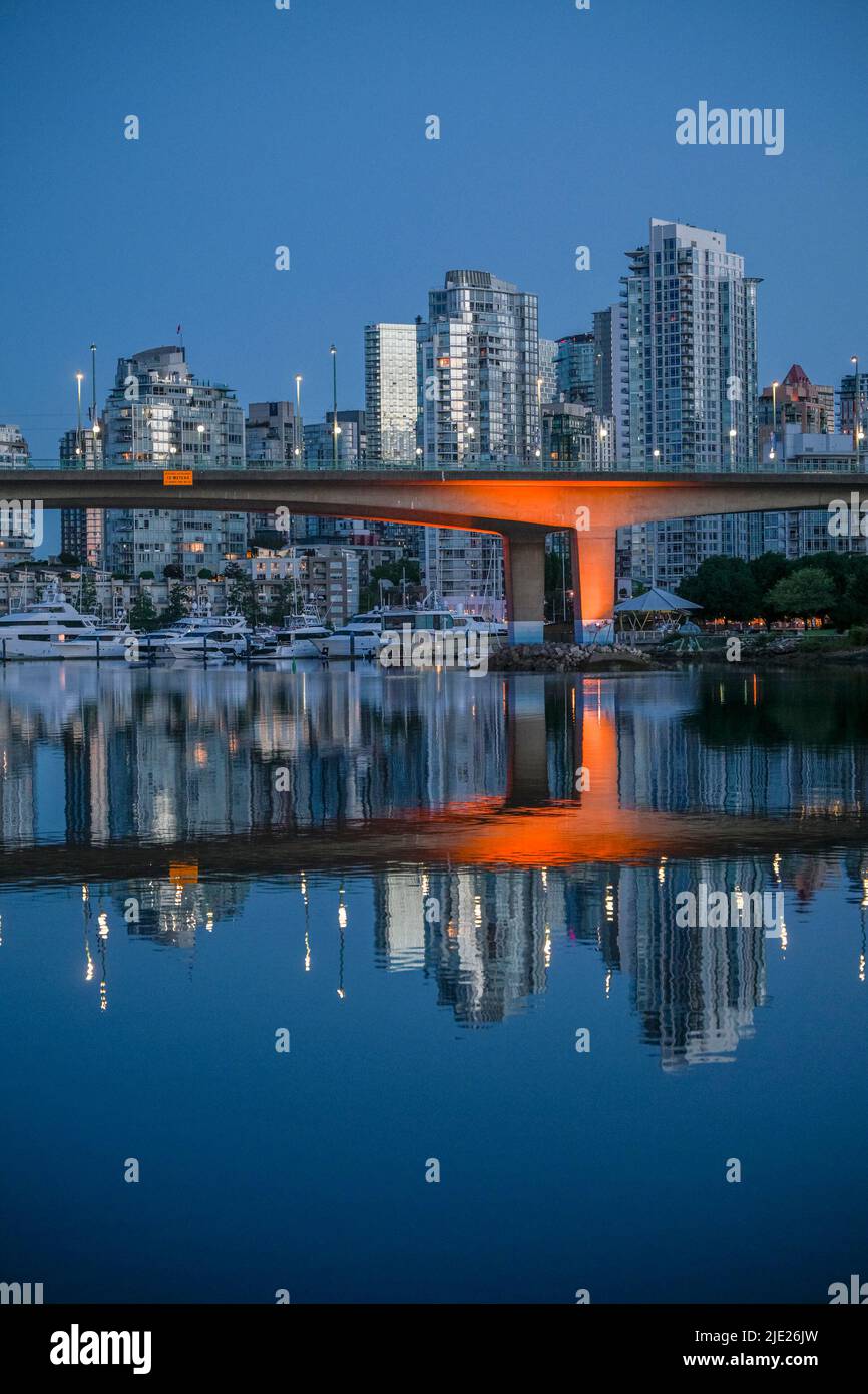 Cambie Bridge, False Creek, Vancouver, British Columbia, Canada Stock ...