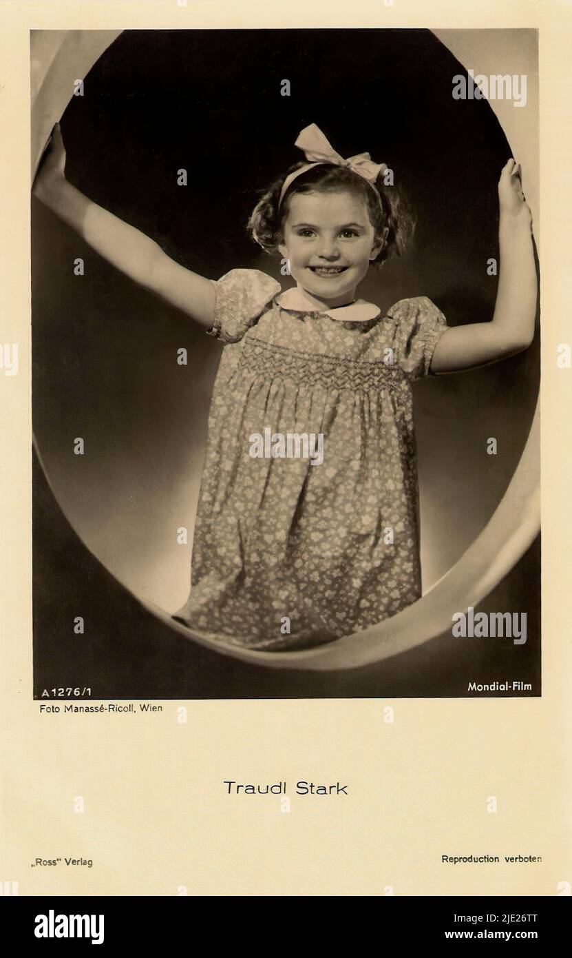 Portrait of Traudl Stark - German Third Reich movie star Stock Photo ...