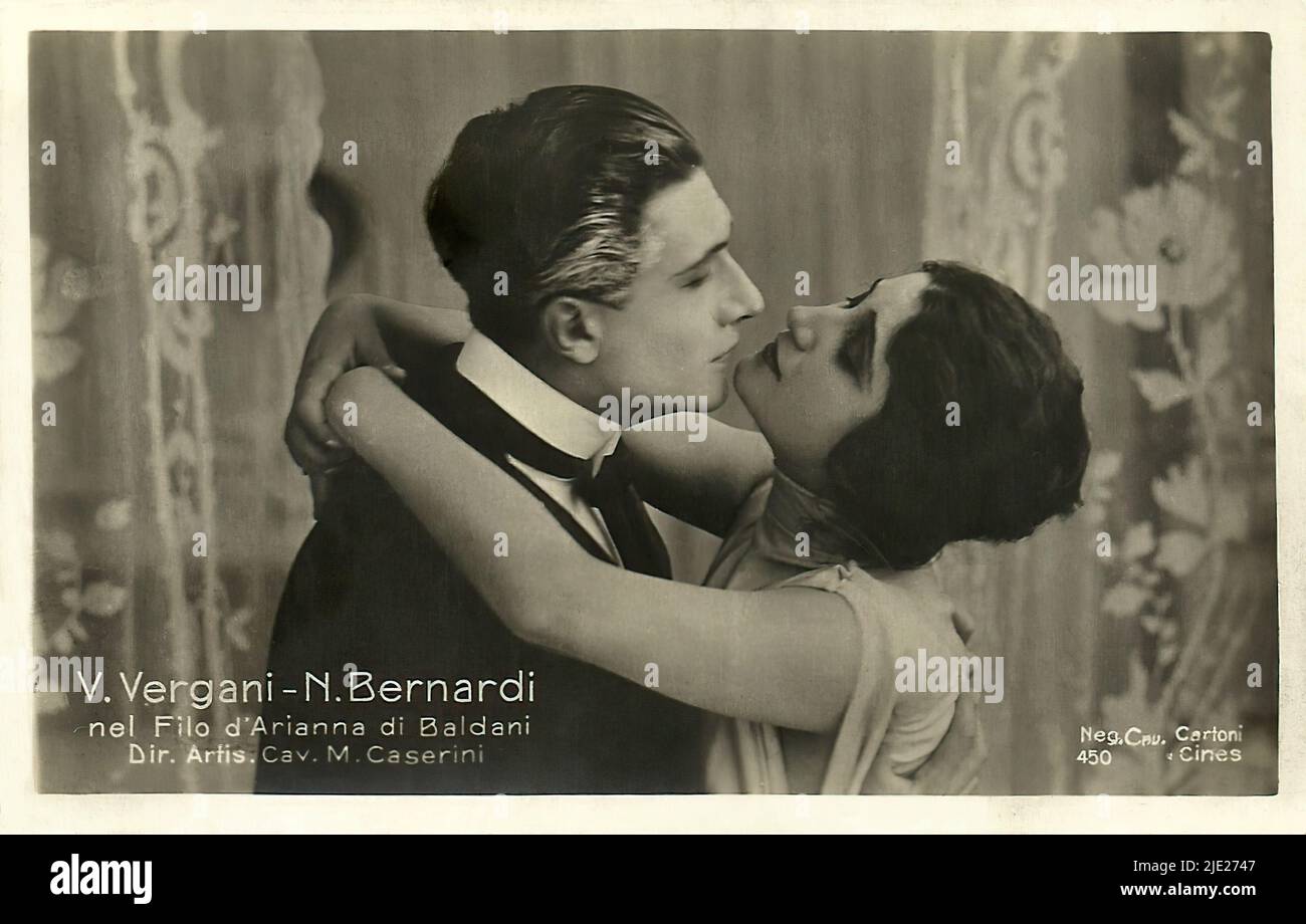 Portrait of Vera Vergani and Nerio Bernardi - Italian silent cinema era actor Stock Photo - Alamy