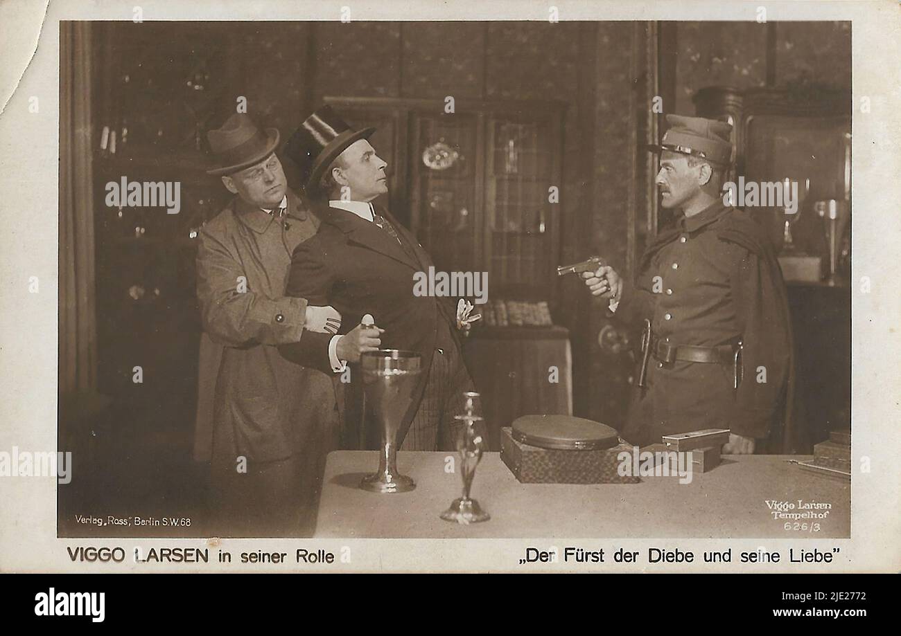 Portrait of Viggo Larsen in Der Fürst der Diebe und seine Liebe (1919). 002 - German weimar era ...