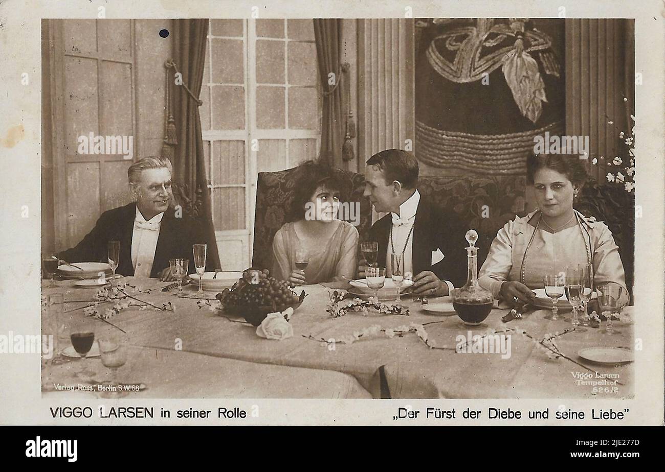 Portrait of Viggo Larsen in Der Fürst der Diebe und seine Liebe (1919). 001 - German weimar era ...