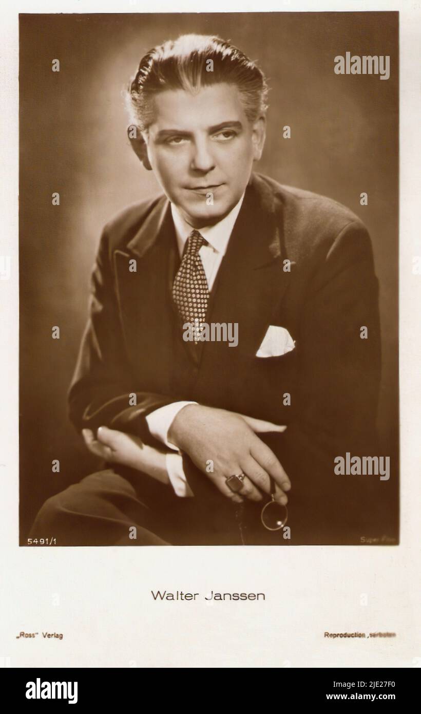 Portrait of Walter Janssen - German weimar era cinema (1918 - 1935 Stock Photo - Alamy