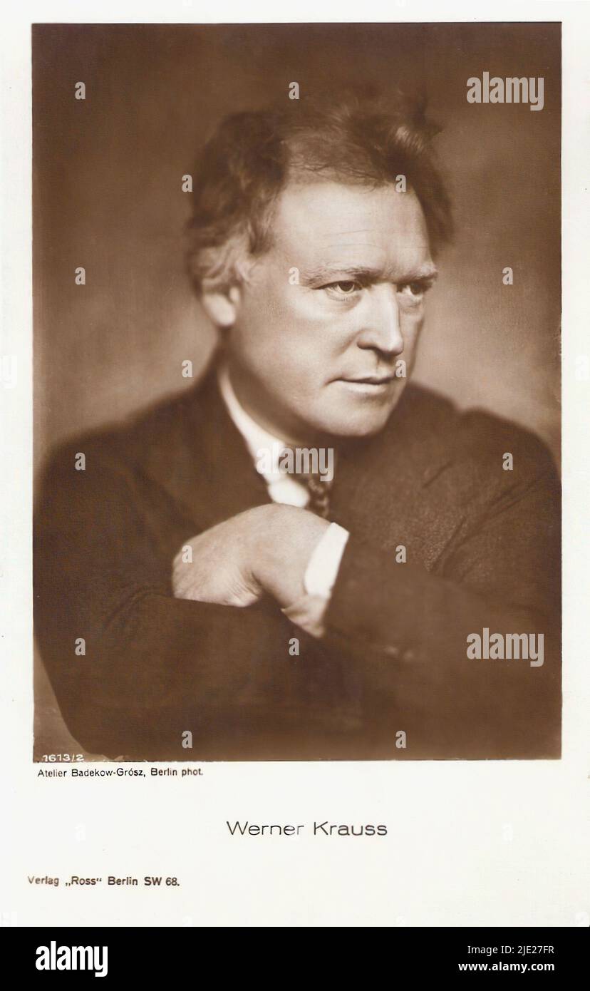 Portrait of Werner Krauss - German weimar era cinema (1918 - 1935 Stock ...