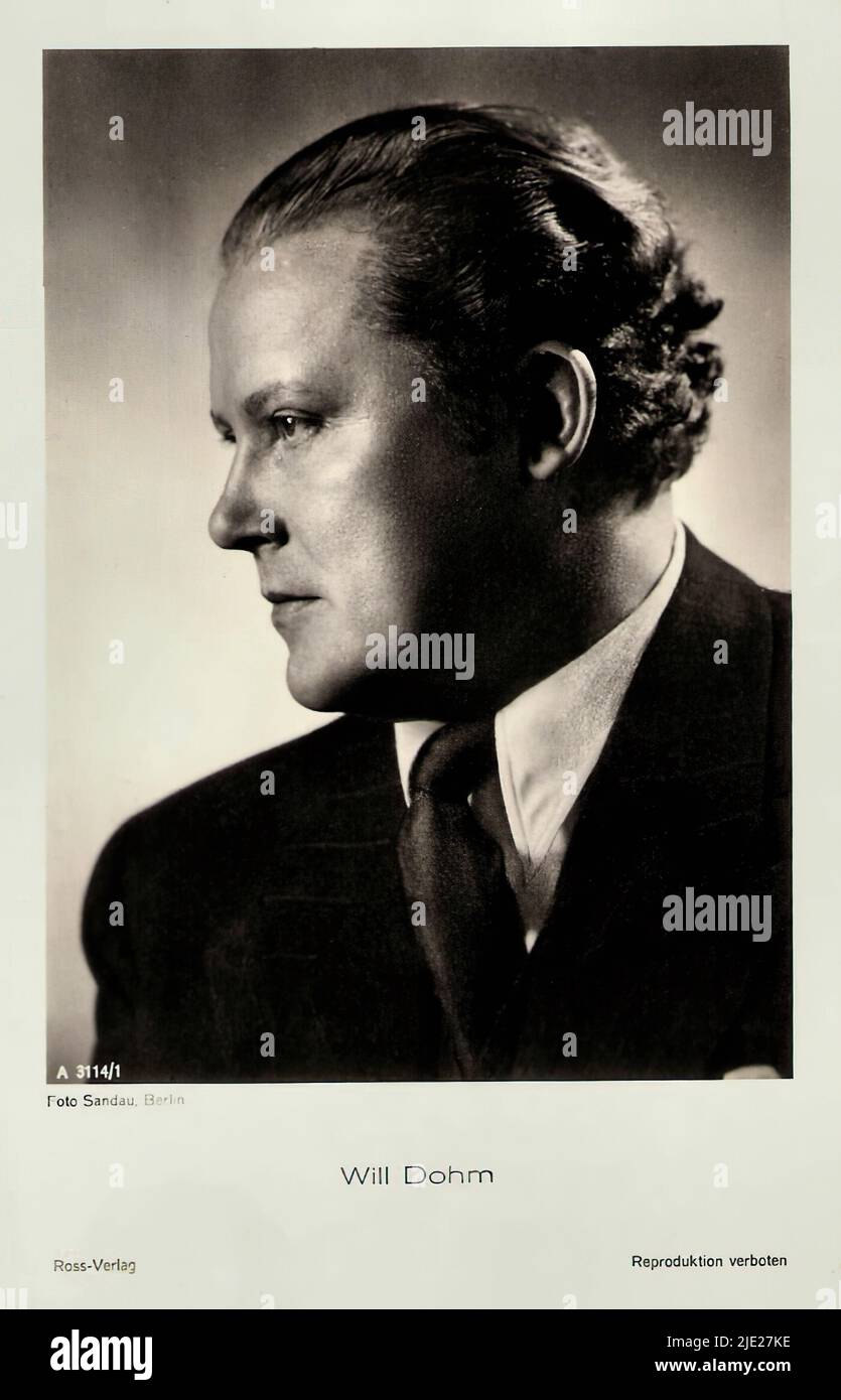 Portrait of Will Dohm 001 - German Third Reich movie star Stock Photo ...
