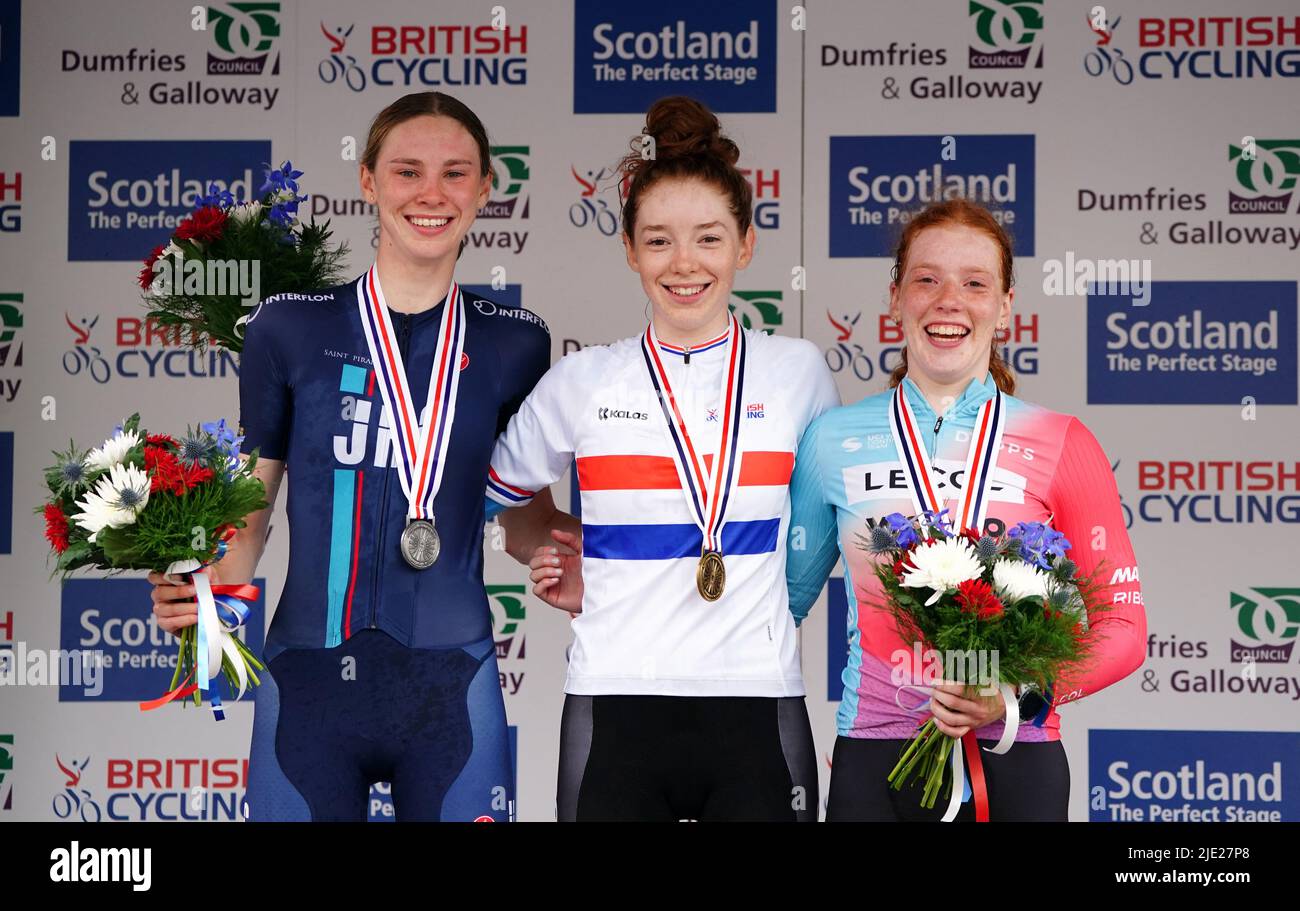Team Coop-Hitec ProductsÕ Josie Nelson (centre) celebrates winning the ...