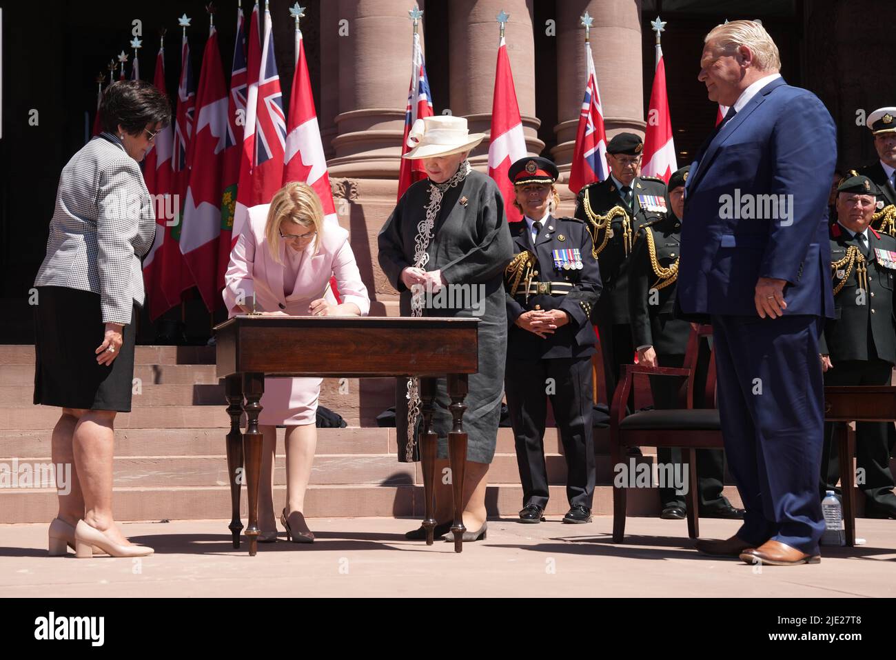Sylvia Jones, Deputy Premier and Minister of Health takes her oath at the swearing-in ceremony ...