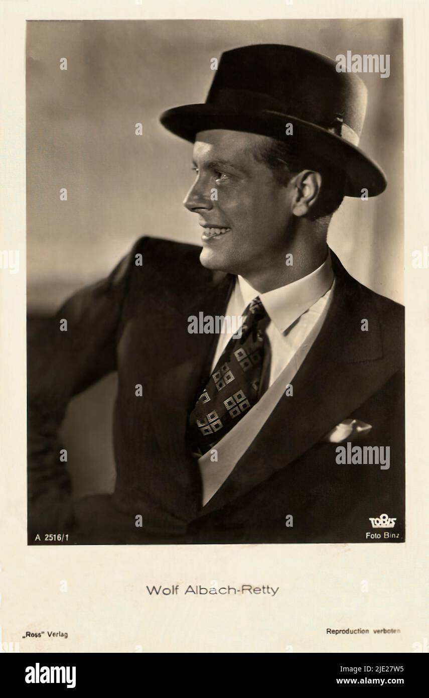 Portrait of Wolf Albach-Retty - German Third Reich movie star Stock ...