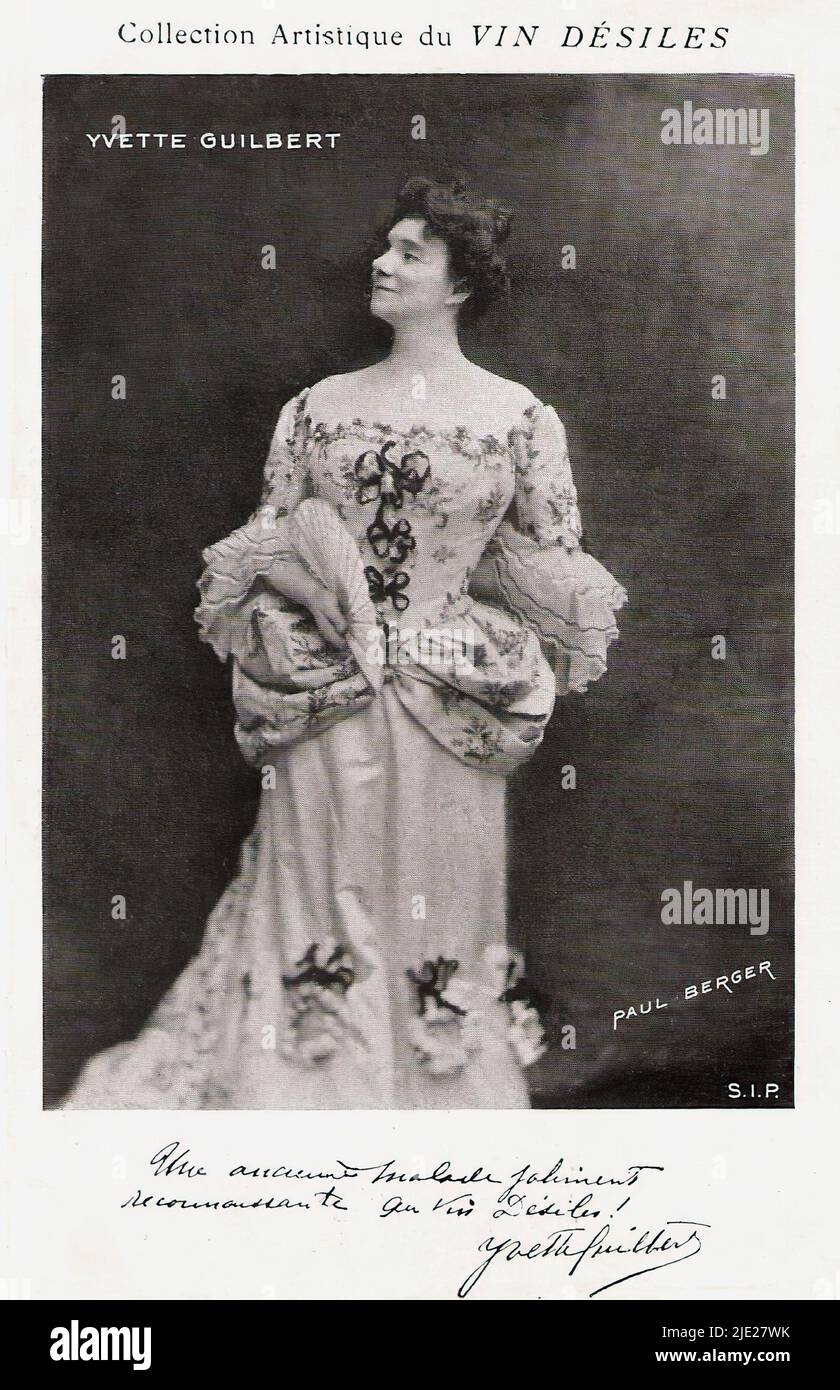 Portrait of Yvette Guilbert - French theatre classic era Stock Photo ...