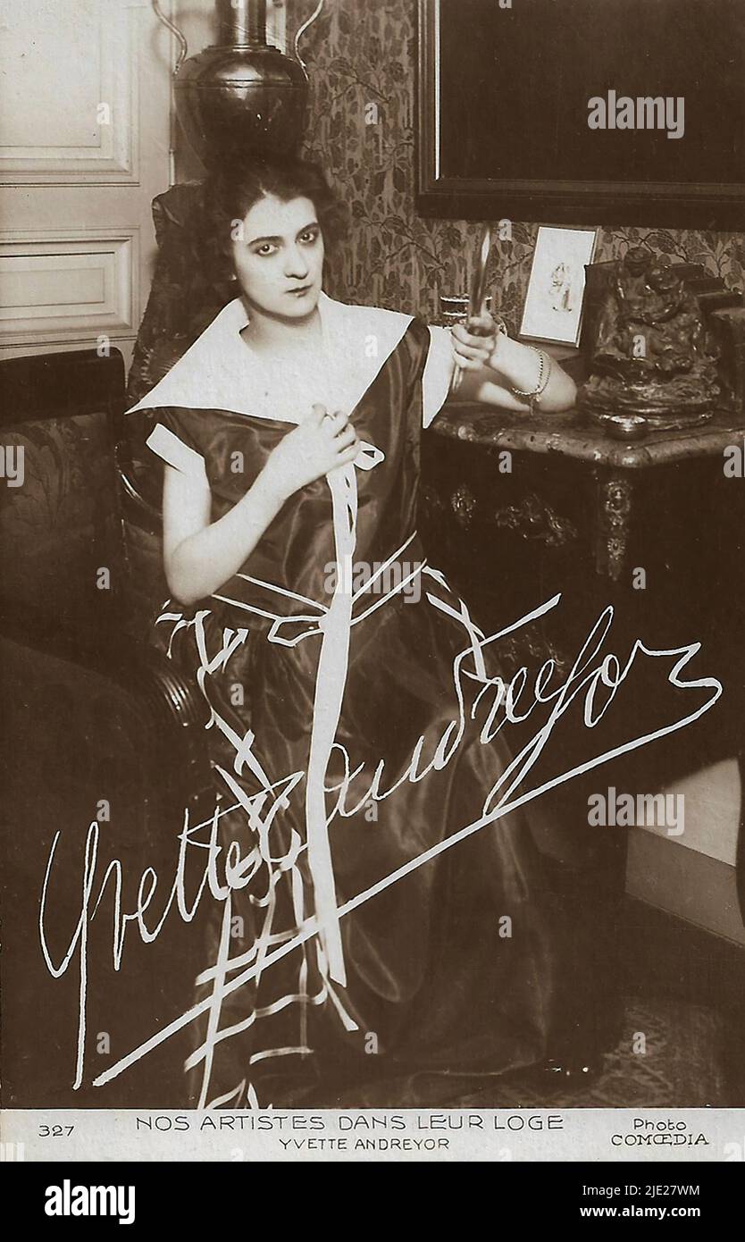 Portrait of Yvette Andreyor 001 - French theatre classic era Stock ...