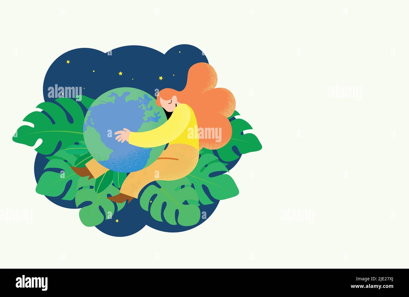 Woman embracing the earth globe. Concept of ecology, protection of ...