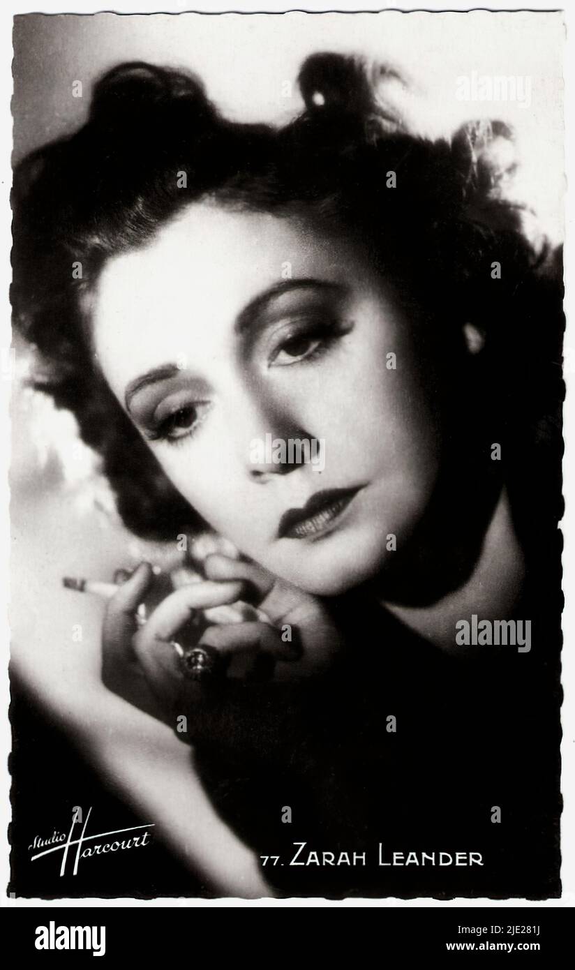 Portrait of Zarah Leander 004 - German Third Reich movie star Stock ...