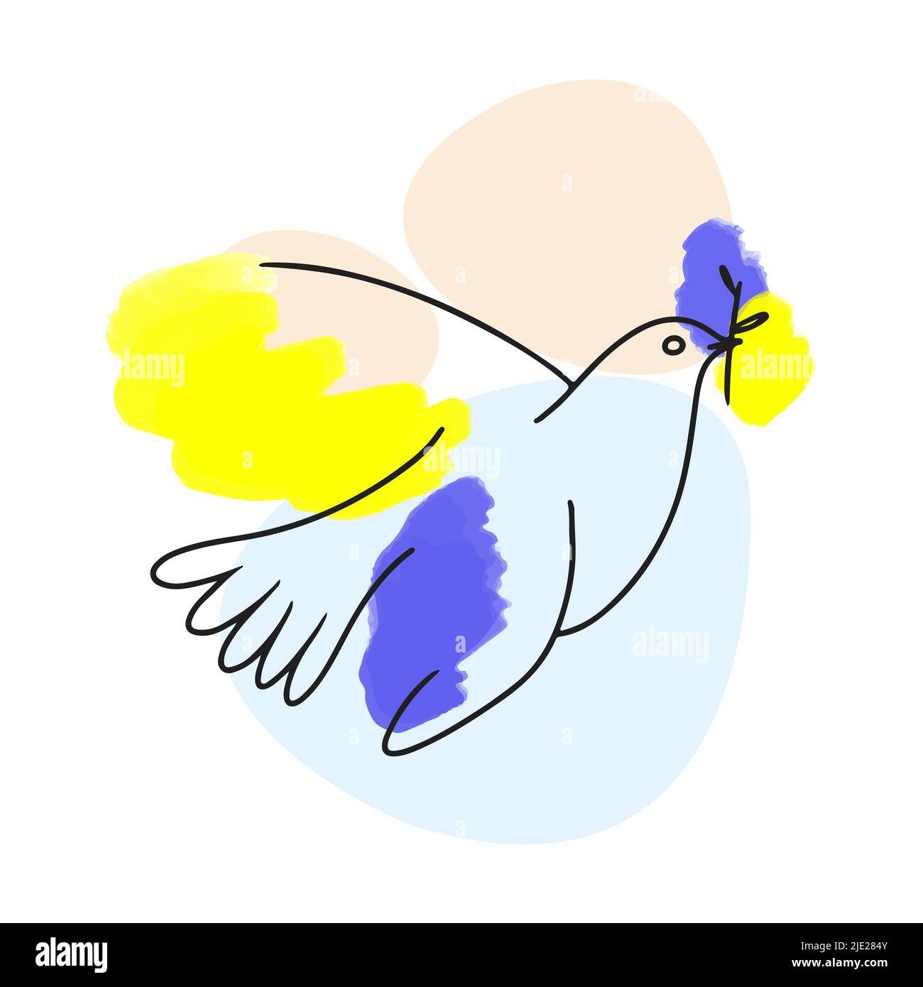 Dove, bird of peace, Ukrainian symbolism, Ukraine, country flag, blue ...