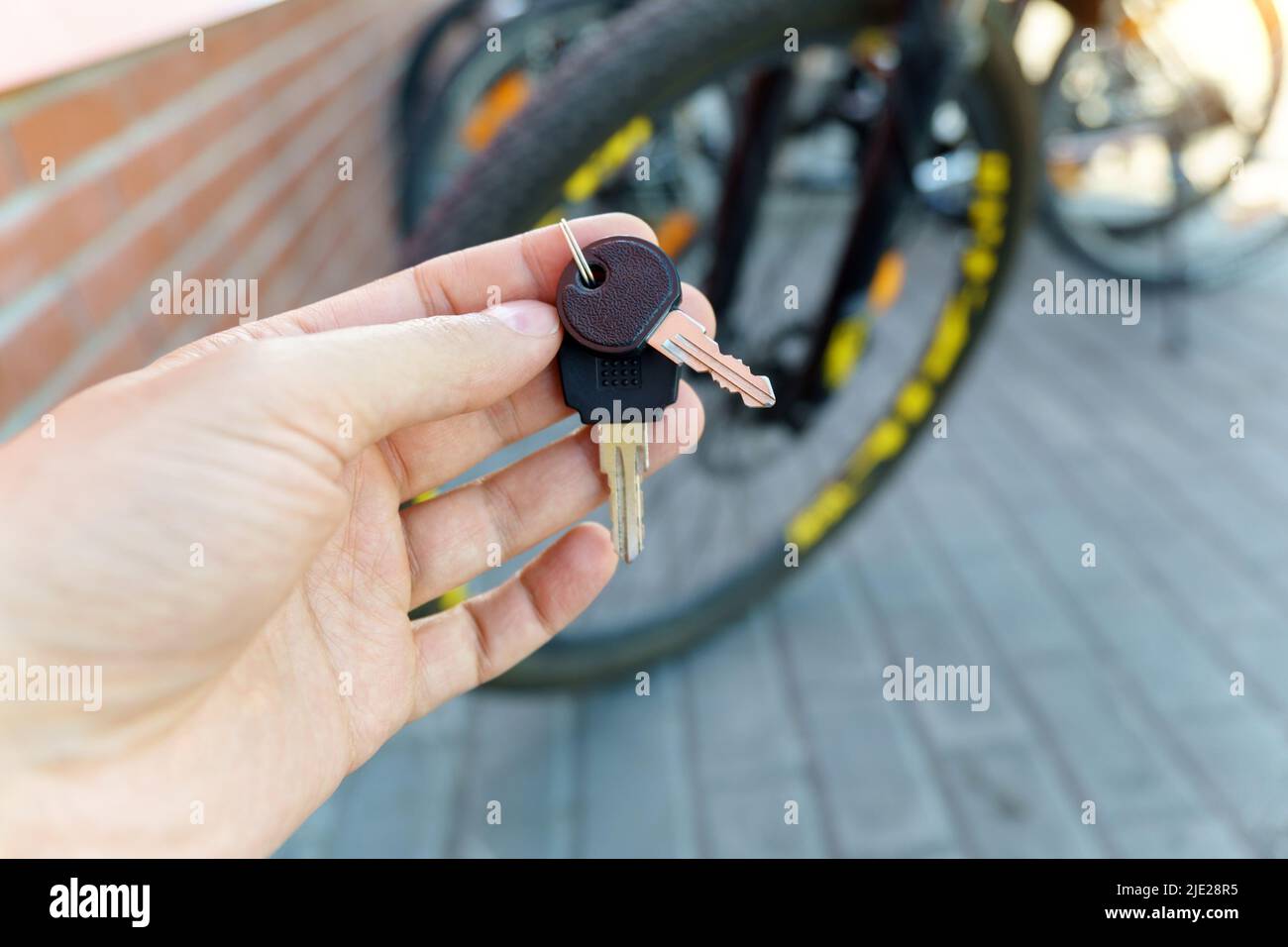 Lock bicycle accessory for bike protection. The key to the Bicycle ...