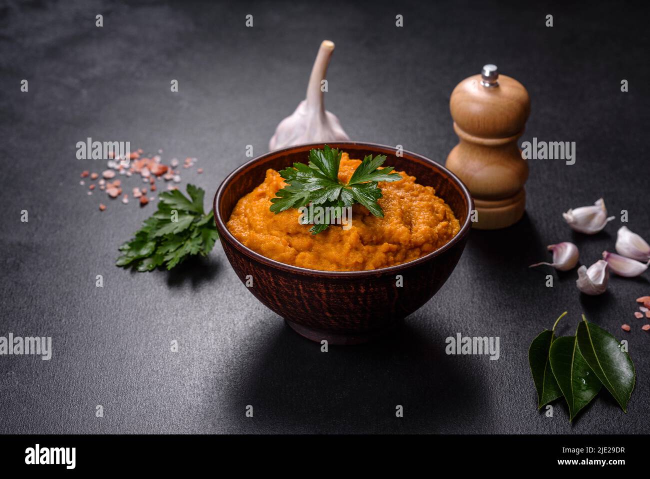 Vegetable paste, caviar from chopped vegetables. Studio Photo Stock ...