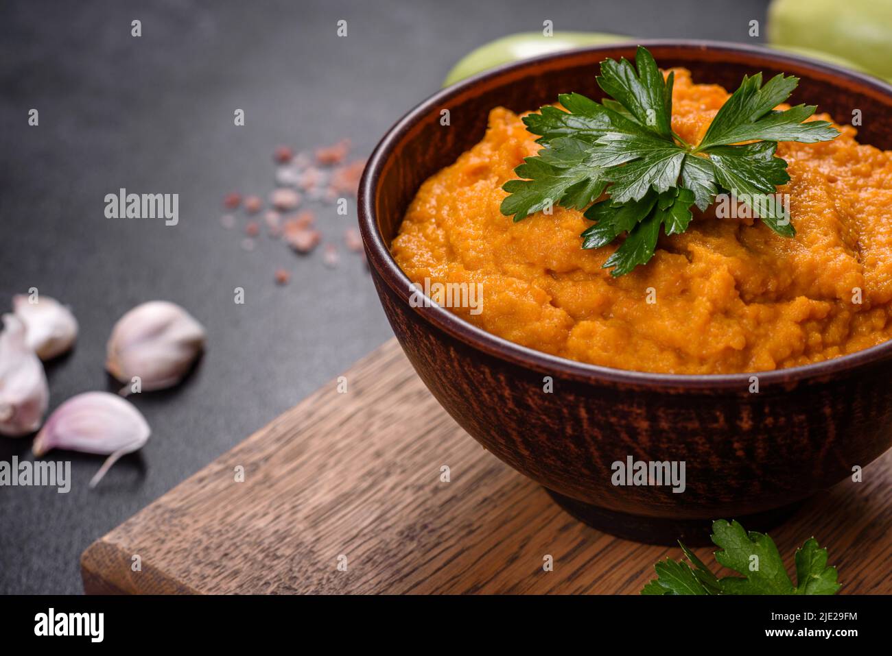 Vegetable paste, caviar from chopped vegetables. Studio Photo Stock ...
