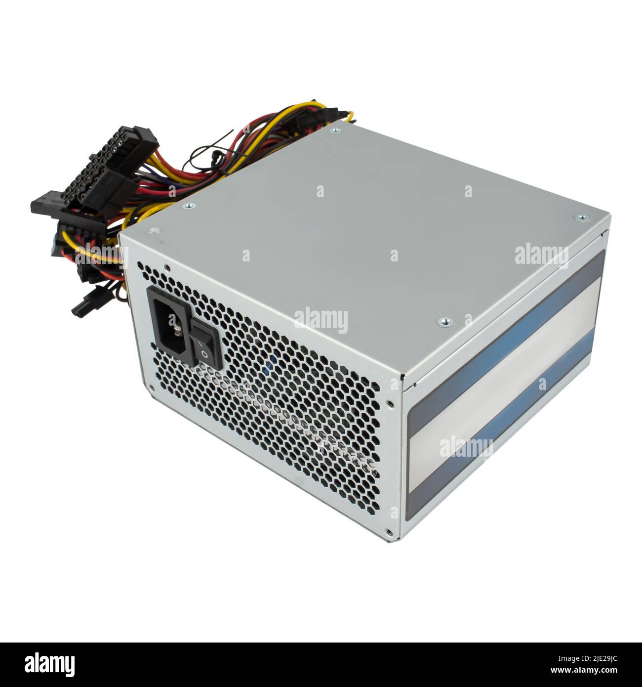 power supply for a computer, a spare part for a computer on a white ...