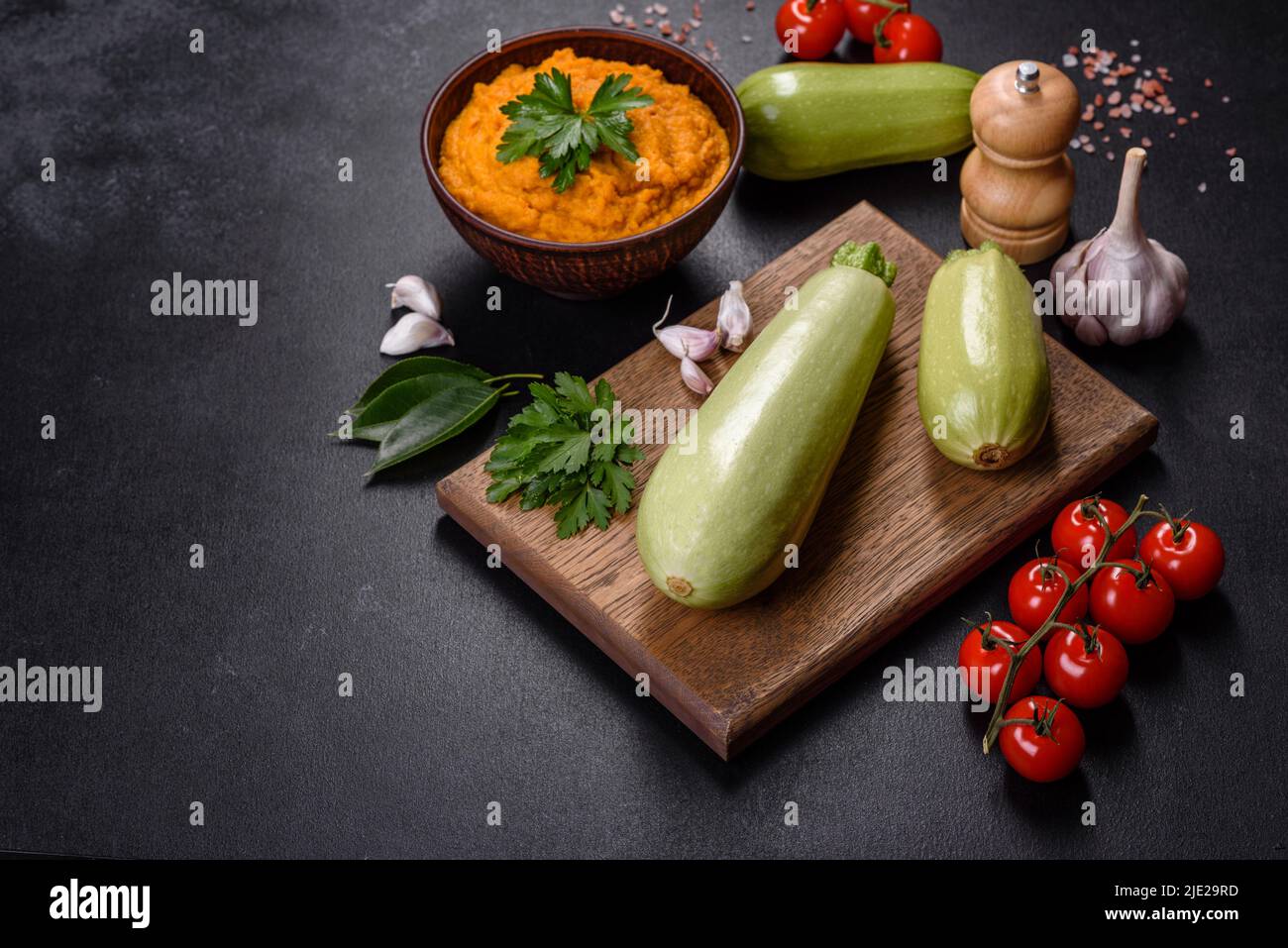 Vegetable paste, caviar from chopped vegetables. Studio Photo Stock ...