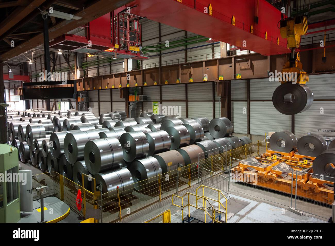 Metallurgical factory in Germany, hot rolled metal, rolls of steel ...