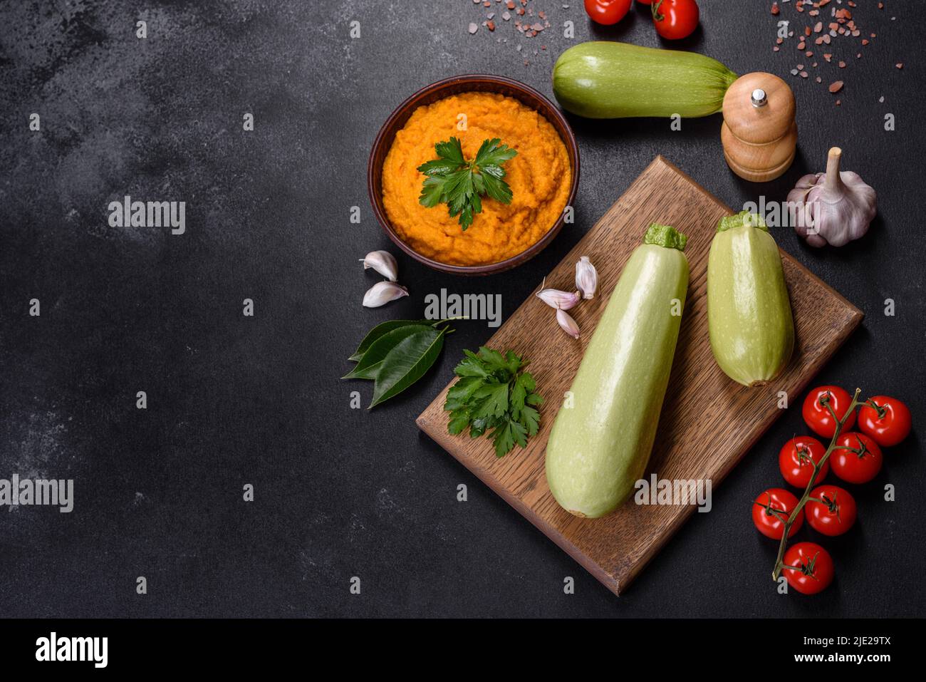 Vegetable paste, caviar from chopped vegetables. Studio Photo Stock ...