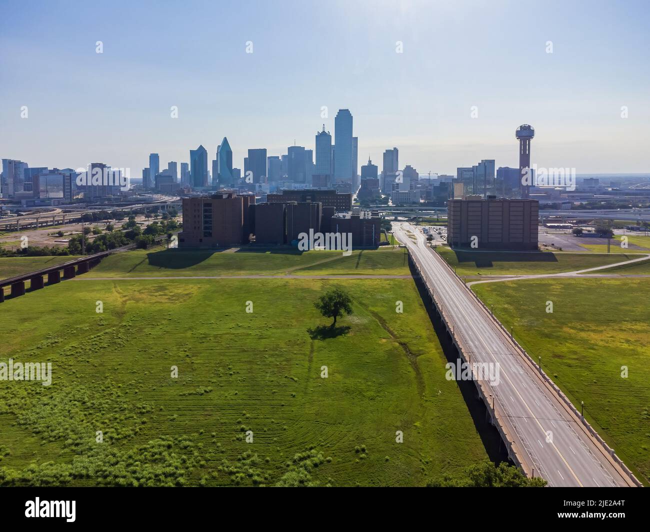 Aerial view of the Dallas downtown cityscape at Texas Stock Photo - Alamy