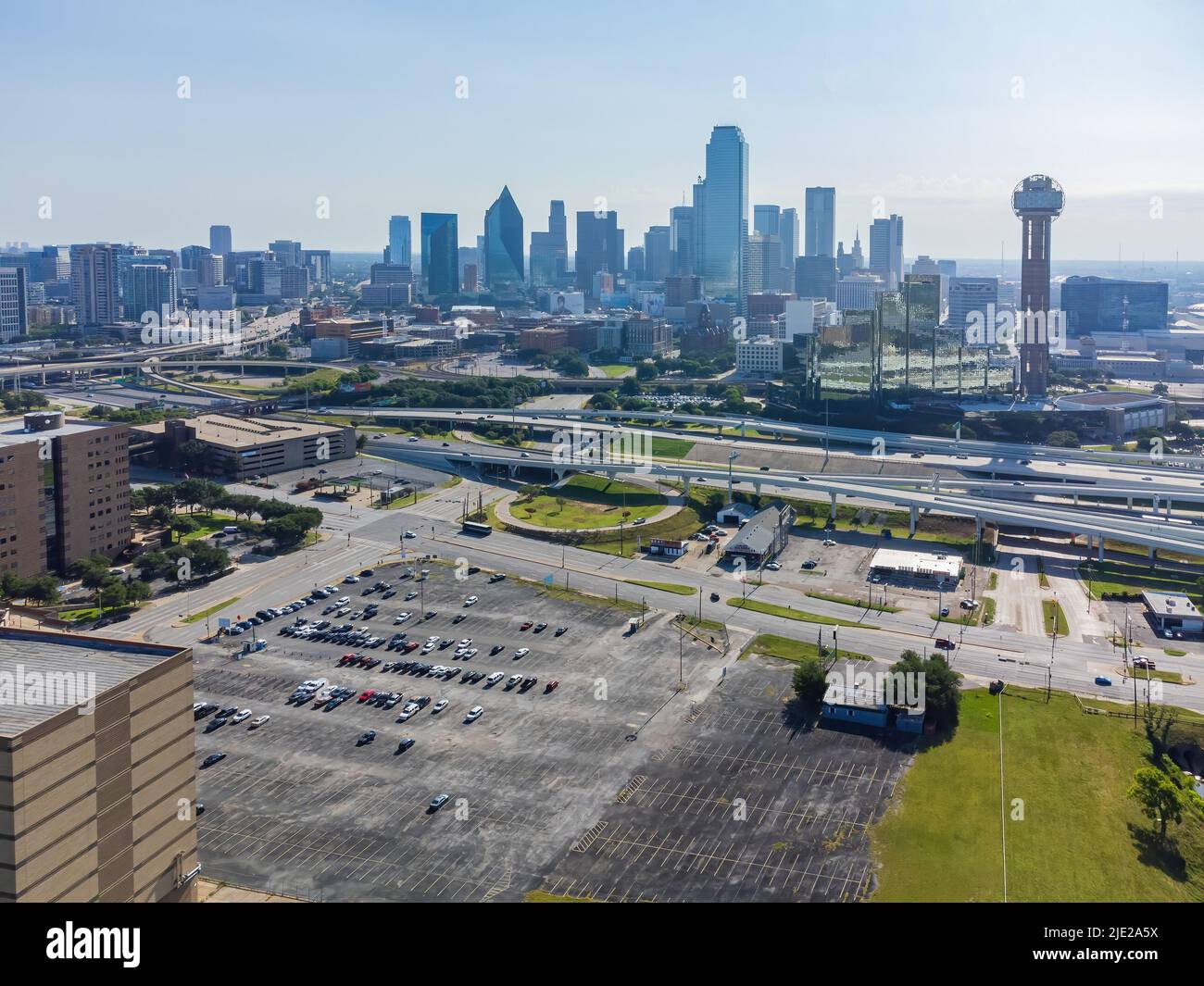 Aerial view of the Dallas downtown cityscape at Texas Stock Photo - Alamy