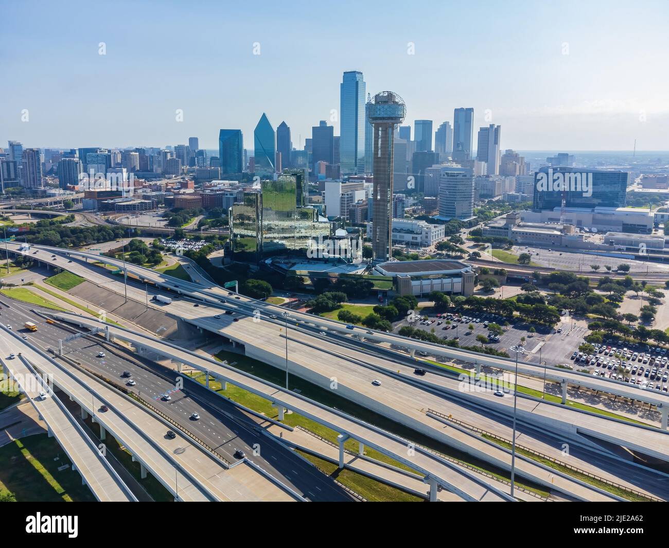 Aerial view of the Dallas downtown cityscape at Texas Stock Photo - Alamy