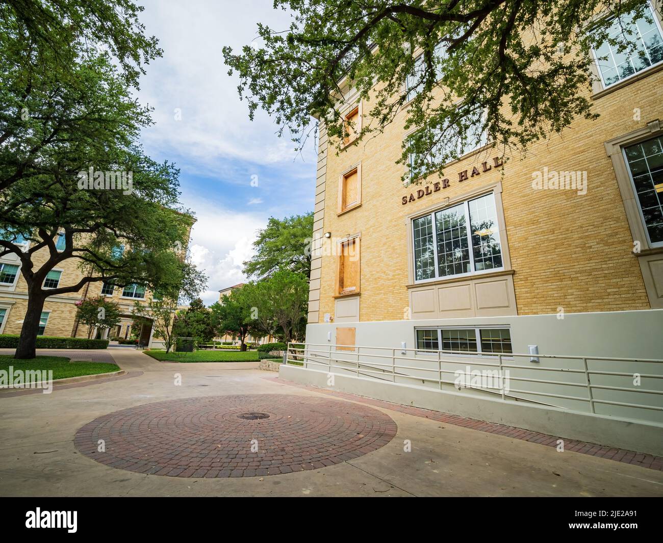 Overcast view of the Sadler Hall of Texas Christian University at Fort ...