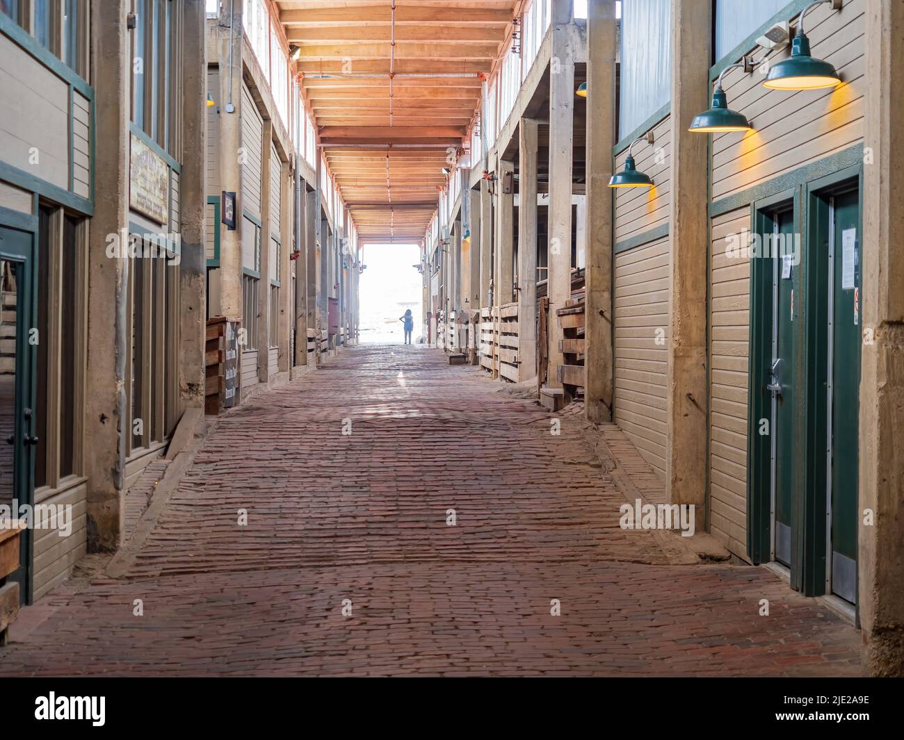 Sunny view of the hallway of Fort Worth Stockyards Station at Forth ...