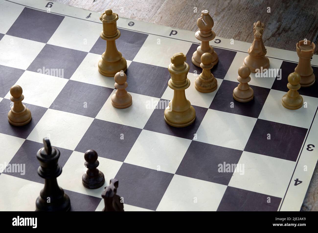 Detail of a chess game on a professional tournament chess board Stock ...