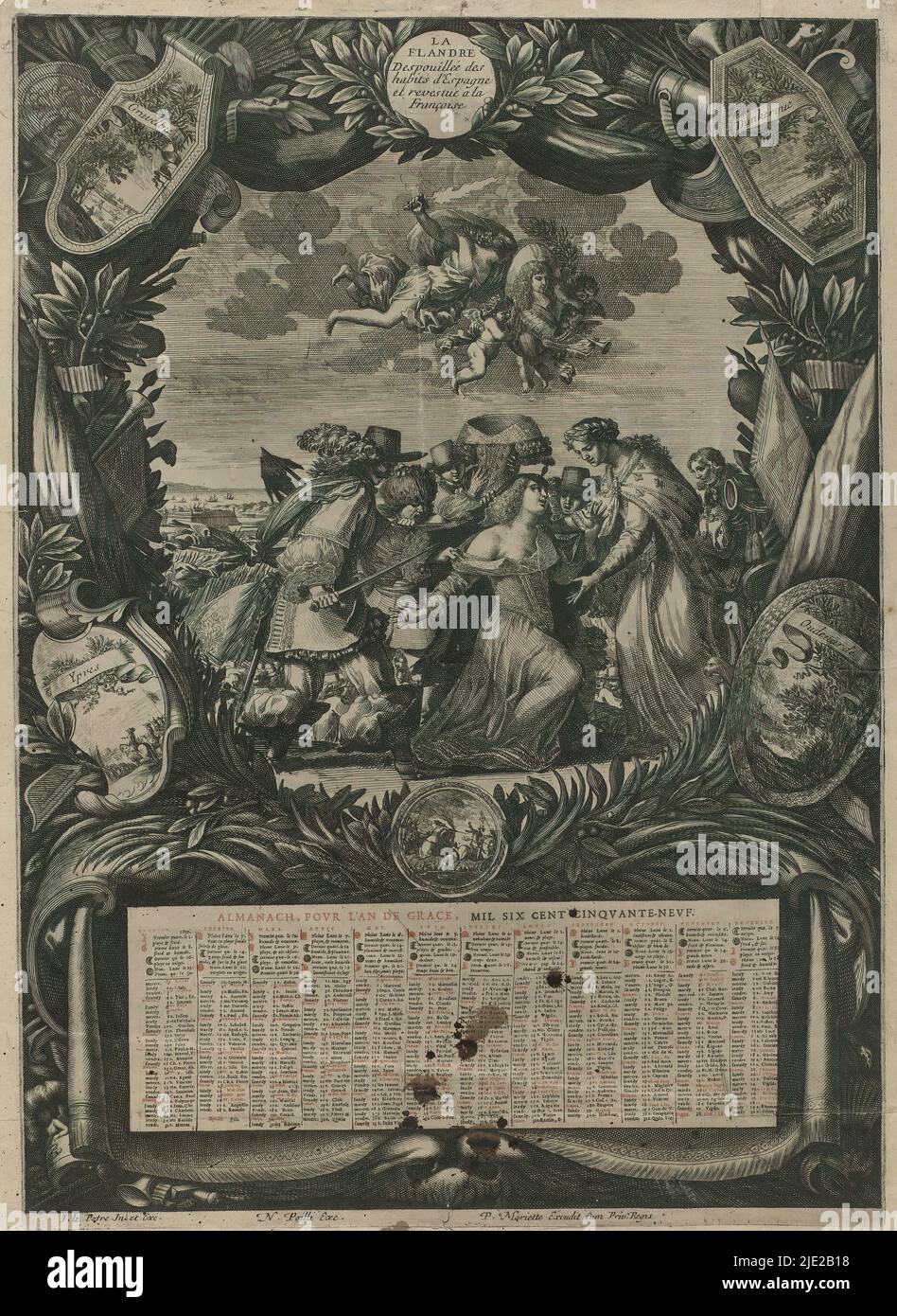 Calender for 1659: Allegory on the Submission of Flanders to Louis XIV ...